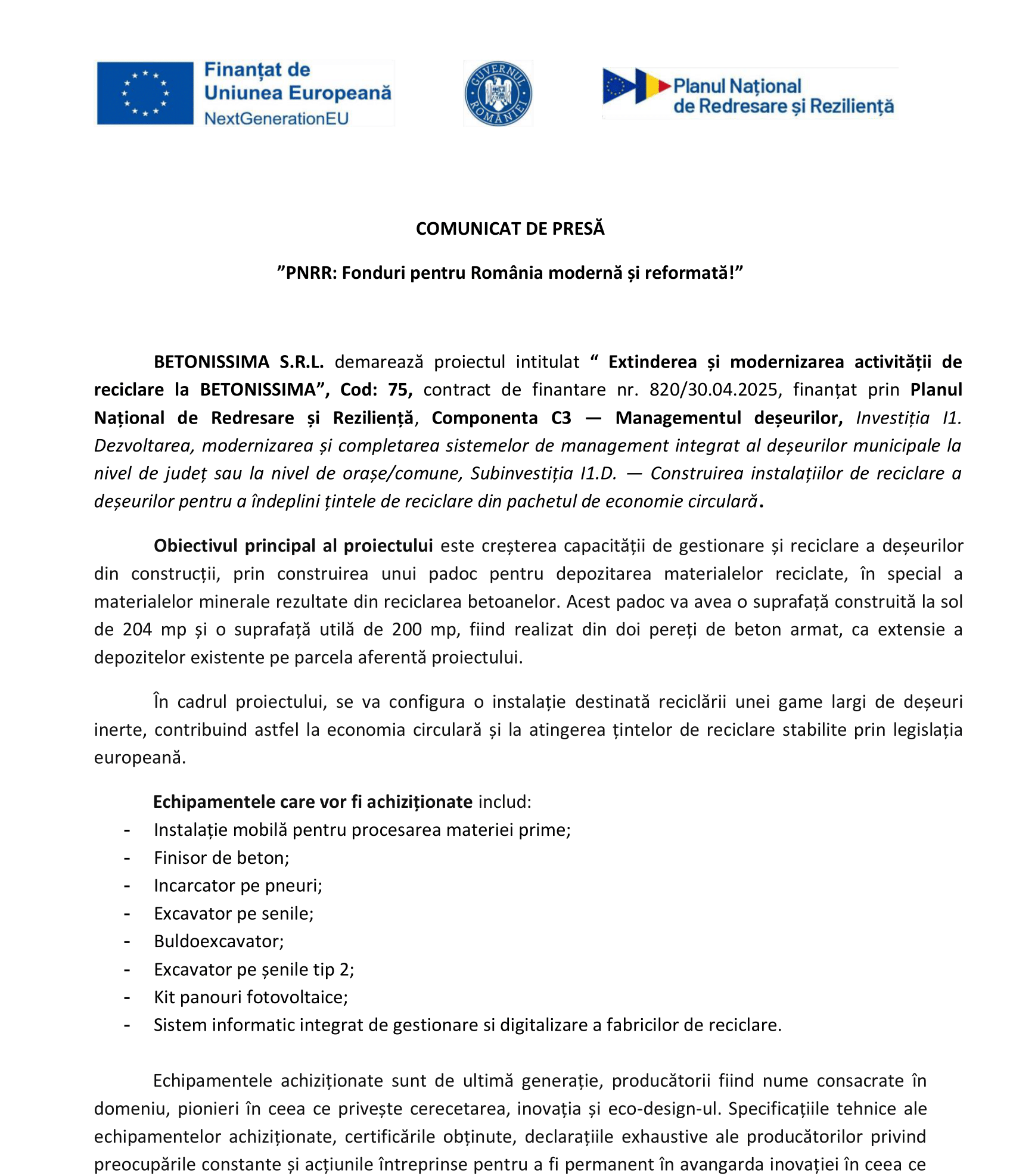 „PNRR: Fonduri pentru România modernă și reformată!”